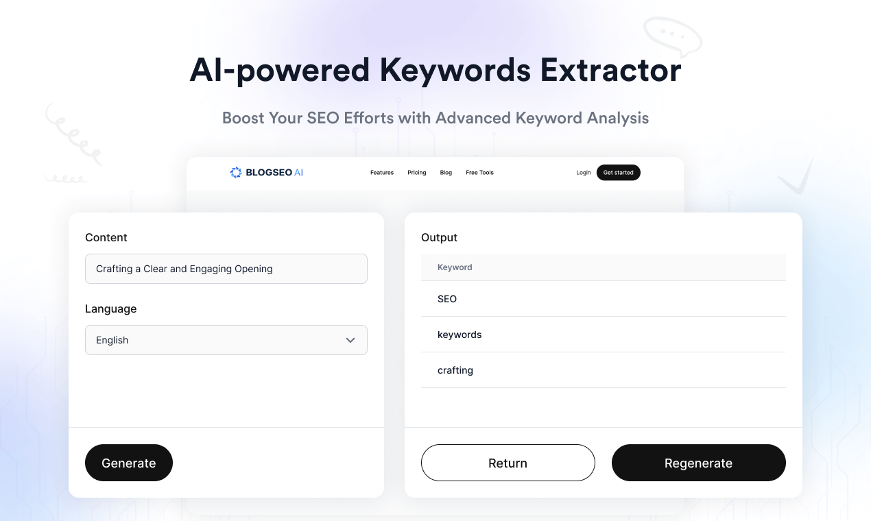 AI Powered Keywords Extraction Tool | BlogSEO AI